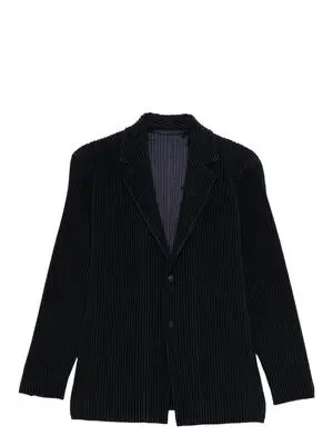 Issey Miyake Homme Plissé Single-breasted Pleated Blazer - Black