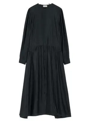 LEMAIRE Gathered Maxi Shirt Dress - Black