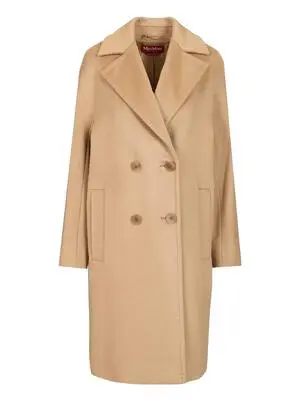 Max Mara Agenda Double-breasted Long Coat - Nude