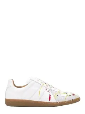 MAISON MARGIELA Replica Paint Splatter Lace-up Sneakers - White