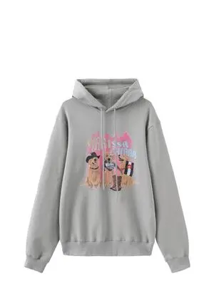 Marissa Chiara Long-sleeved Sweatshirt With Drawstring Hood - Grey