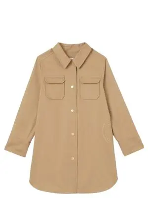 BURBERRY Burberry Long Sleeve Logo Blouse Dress