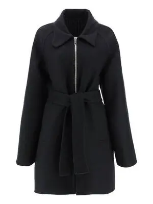 Givenchy Belted Zip Coat - Black