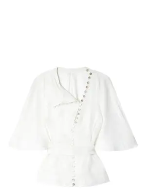 Altuzarra Belted Crepe Blouse - White