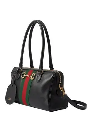 Gucci Medium Boston Bag With Horsebit Detail - Black