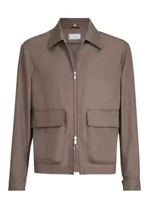 Brunello Cucinelli Brunello Cucinelli Zip-Up Shirt Jacket Gray