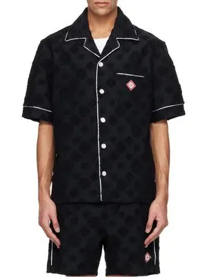 Casablanca Patterned Piped Shirt - Black