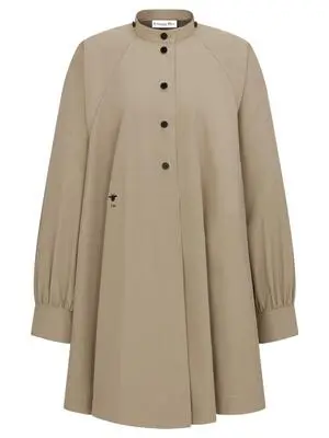 Dior Short Dress With Removable Ruched Collar - Olive