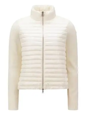 Moncler Quilted Panel Knitted Jacket - White