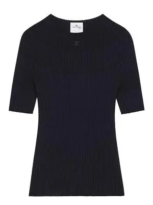 COURREGES Courreges Fine-Ribbed Short Sleeve Jumper