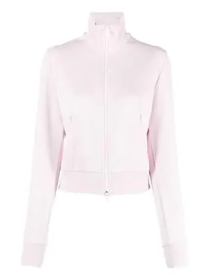 COURREGES Zip-up Cropped Jacket With Embroidered Logo - White