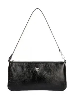 COURREGES Logo Plaque Zipped Pouch Bag - Black