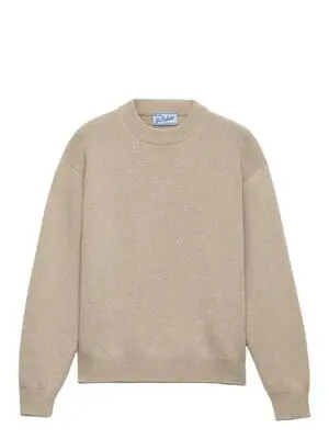 Prada Long-sleeved Crewneck Jumper In Regenerated Cashmere - No
