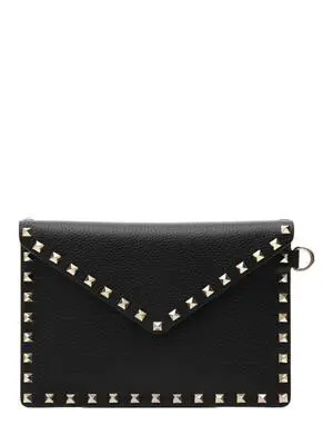 Valentino Garavani Rockstud Envelope Clutch Bag - Black
