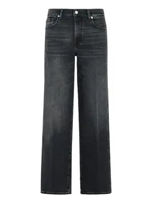 7 For All Mankind Stovepipe Straight Jeans - Black