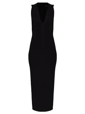 Balmain Deep V-neckline Sleeveless Dress - Black