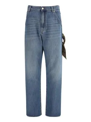 DARKPARK Belt Loop Denim Trousers With Raw Hems - Blue