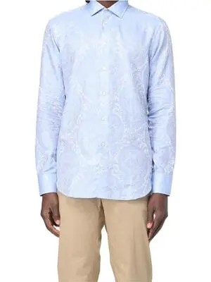 Etro Patterned-jacquard Shirt - Blue