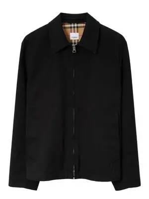 Burberry Ekd Logo-embroidered Zipped Jacket - Black