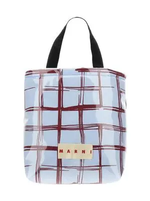 Marni Checked Logo Patch Tote Bag - Multicolor