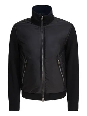 TOM FORD Stand Collar Zip-up Jacket - Black
