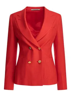 Tagliatore Double-breasted Tailored Jacket With Peak Lapels - Red