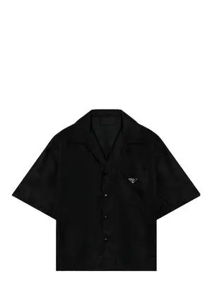 Prada Triangle-logo Short-sleeved Shirt - Black