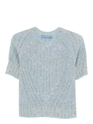 Ermanno Scervino Openwork Knit T-shirt - Denim