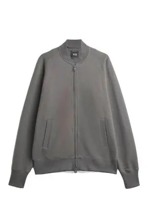 Y3 Zip Track Top With Ribbed Details - Grey