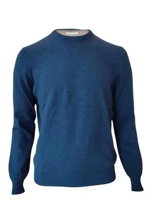 GRAN SASSO Crew Neck Long Sleeve Sweater - Blue