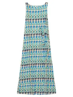 Malìparmi Geometric Print Sleeveless Maxi Dress - Blue
