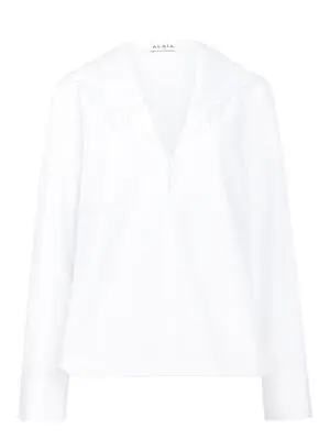 ALAÏA Alaïa Hooded Poplin Shirt With V-Neckline And Buttoned Cuffs