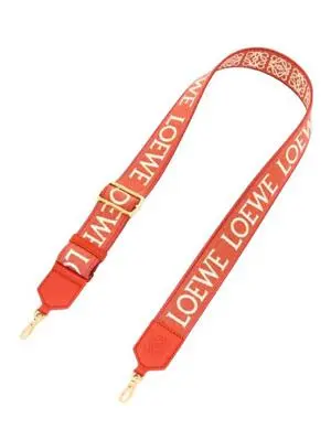 Loewe Anagram Jacquard And Calfskin Strap - Red