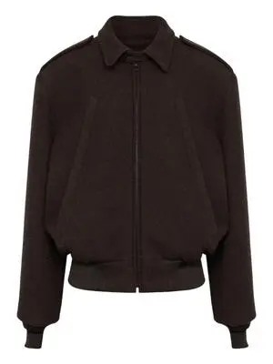 MAISON MARGIELA Pointed Collar Zip Up Jacket - Black