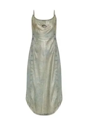DIESEL® De-vera-s Logo-detail Midi Dress - Gray