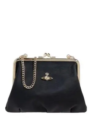 VIVIENNE WESTWOOD Logo Plaque Chained Tote Bag - Black