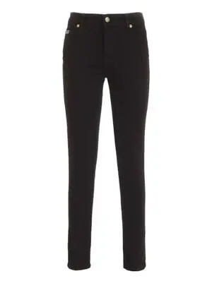 Versace Versace Jeans Couture Logo Embellished Denim Pants Black
