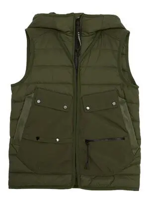 C.P. COMPANY Hooded Quilted Vest - Green