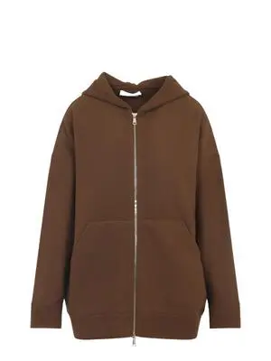 Max Mara Wool Zip-up Hoodie - Brown