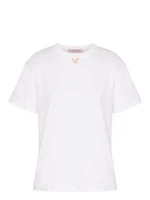 VALENTINO Valentino Vlogo Plaque Crewneck T-Shirt