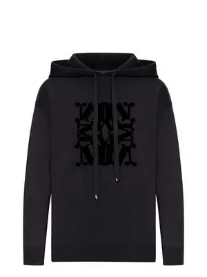 Max Mara Velvet Logo Hoodie - Black