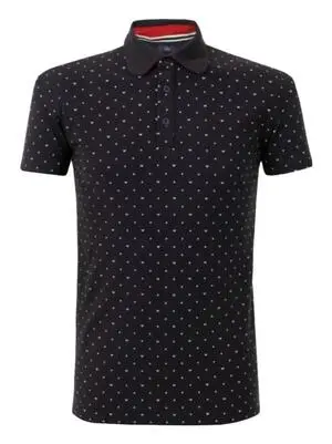 Emporio Armani Logo Details Polo Shirt - Black