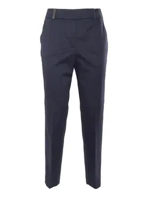 Peserico Slim Fit Trousers With Pleats And Rear Pocket - Black
