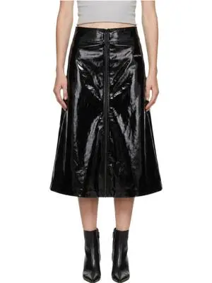 MARISSA CHIARA High Waist Zipper Skirt - Black