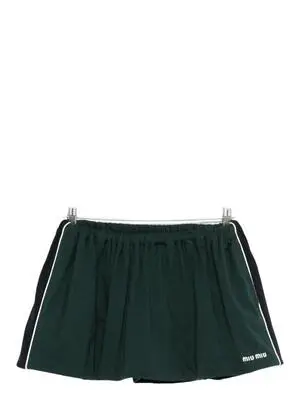 Miu Miu Logo-embroidered Mini Skirt - Green