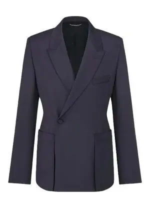 Dior Button Detailed Long-sleeved Jacket - Navy Blue