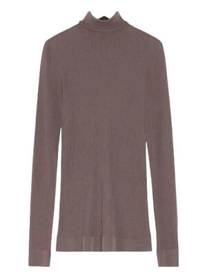LEMAIRE LEMAIRE Long Sleeve Ribbed Turtleneck Top Misty Purple