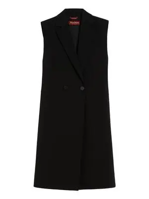 Max Mara Zena Double Breasted Sleeveless Gilet - Black