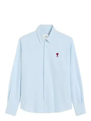AMI Paris De Coeur Long Sleeved Shirt - Sky-blue