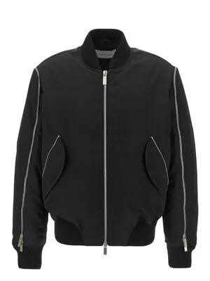 Off-White Zip-up Long-sleeved Jacket - Black